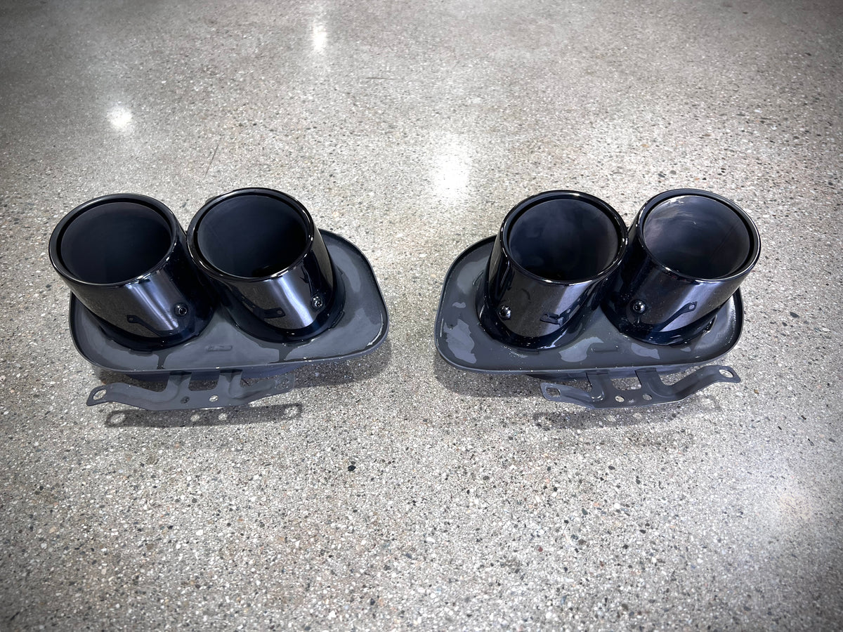 Used Aftermarket Black Tips for 992 Carrera without Sport exhaust ...